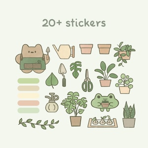 Cute Green Digital Notebook Template: Plant Friends | Goodnotes ...