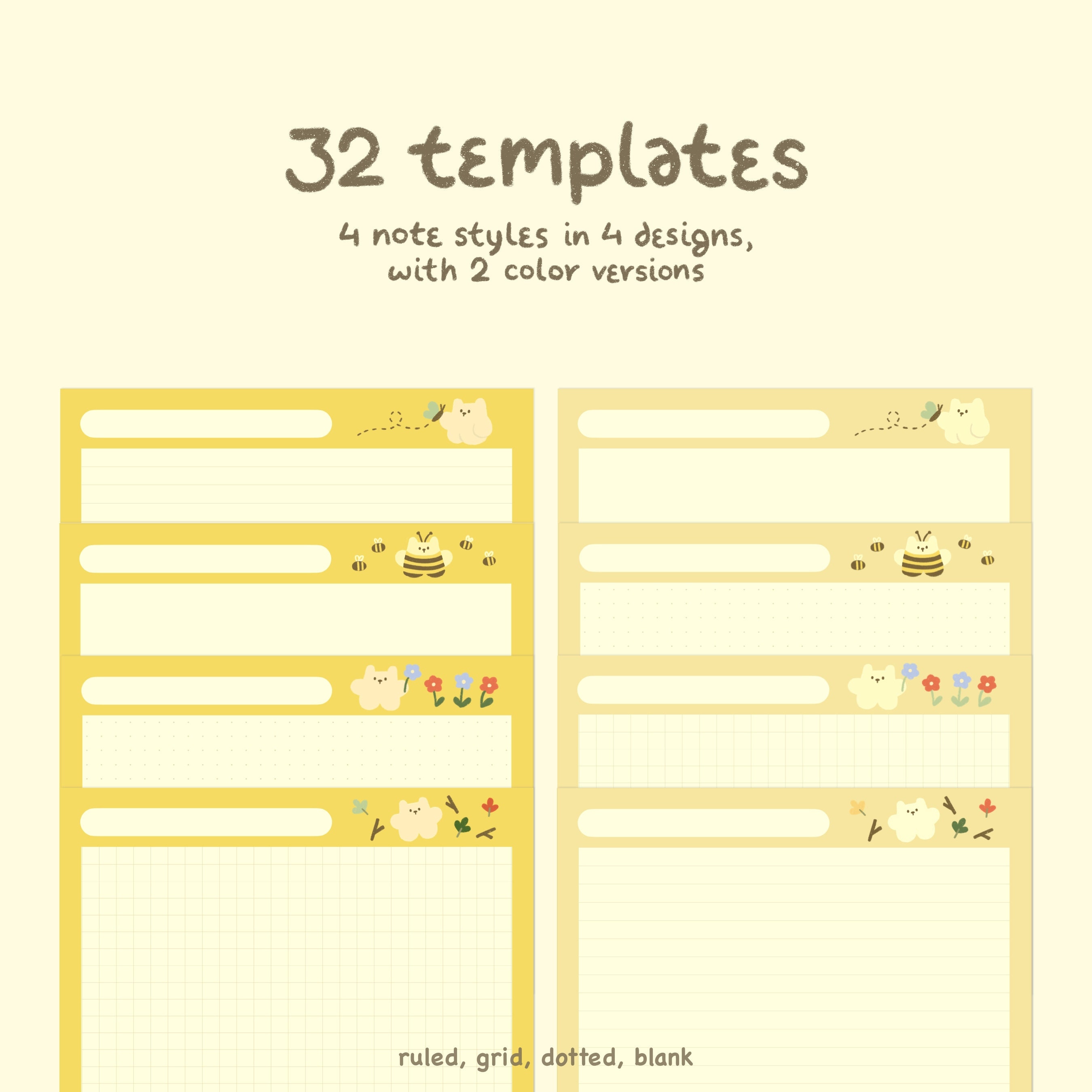 Cute Digital Note Templates: Woodsy Wonderland for - Etsy