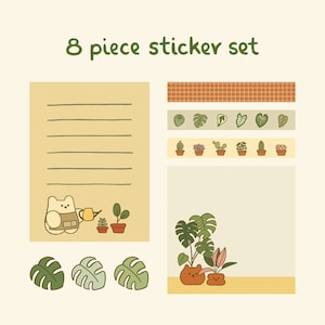 Cute Green Digital Notebook With Tabs: Plant Shop | Goodnotes, Samsung ...