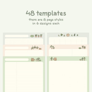 Cute Green Digital Notebook Template: Plant Friends | Goodnotes ...