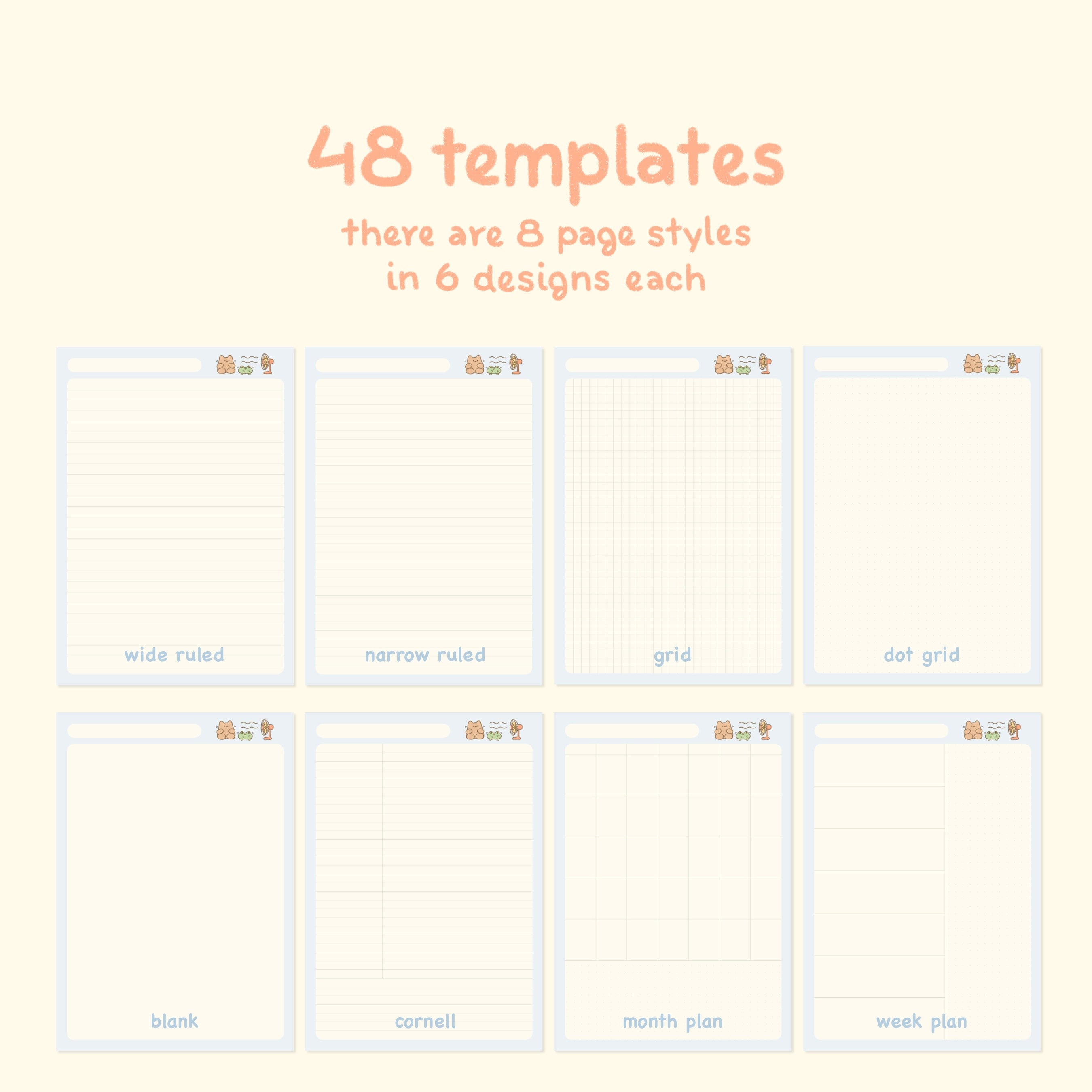 Cute Digital Notebook Template: Summer Fun | Goodnotes, Samsung Notes ...