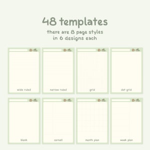 Cute Green Digital Notebook Template: Plant Friends | Goodnotes ...