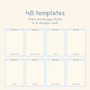 Cute Blue Digital Notebook Template: Beach Day | Goodnotes, Samsung ...
