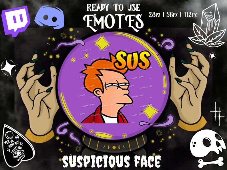 Sus Face Meme Emote Twitch Discord Youtube Funny Etsy
