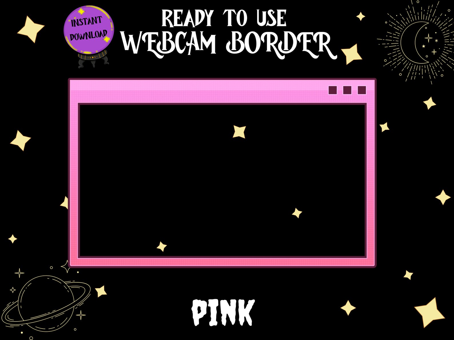Pink Y2K Windows Cam Border Twitch Discord Youtube - Etsy