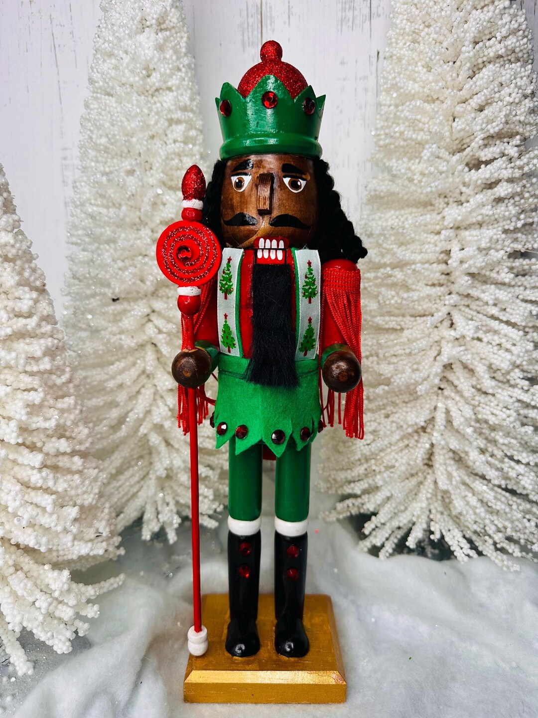 African American Nutcracker - Red Green, Christmas, Holiday, Decor - Etsy