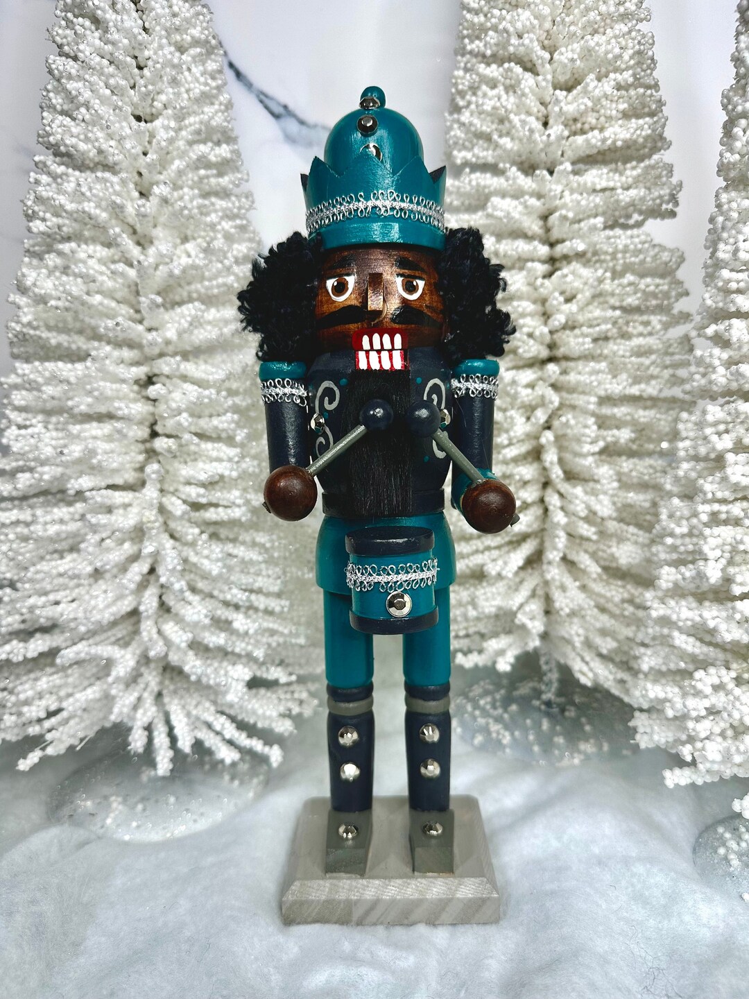 African American Nutcracker - Gray Teal, Christmas, Holiday, Decor - Etsy