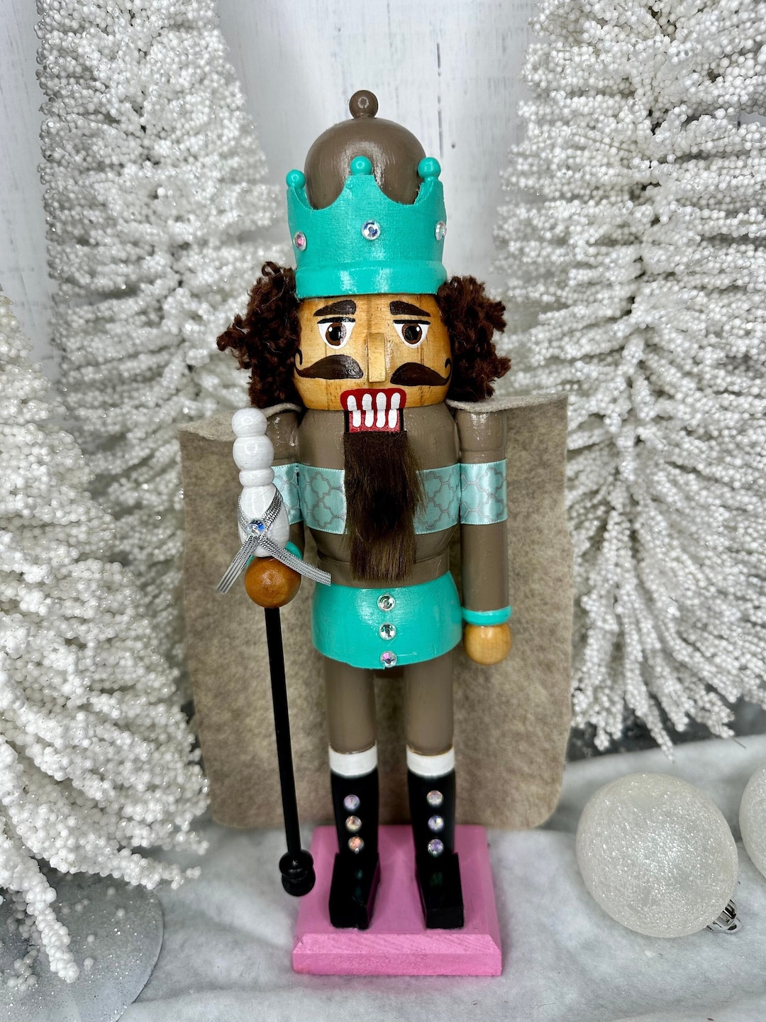 African American Nutcracker - Gray Teal, Christmas, Holiday, Decor - Etsy