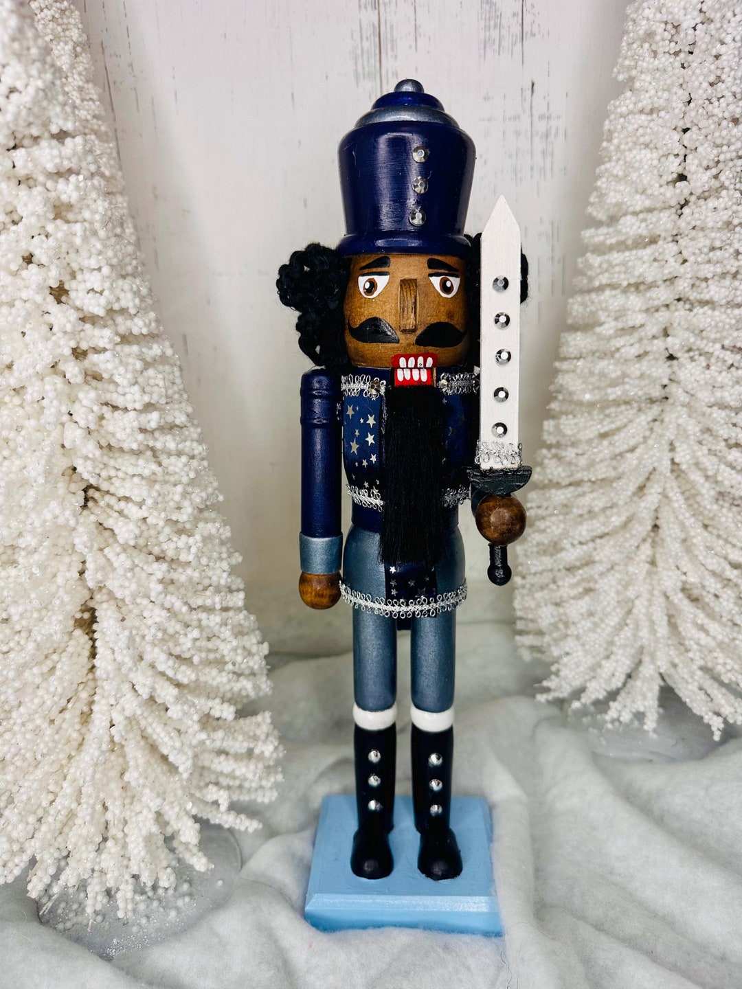 African American Nutcracker - Blue Star, Holiday, Decor - Etsy