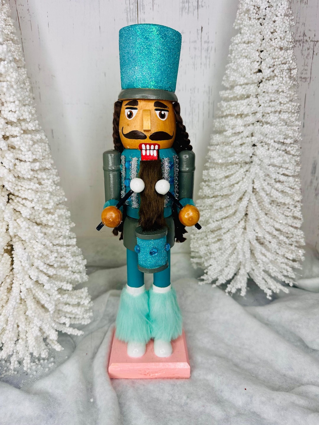 African American Nutcracker - Teal Silver Gray, Holiday, Decor - Etsy