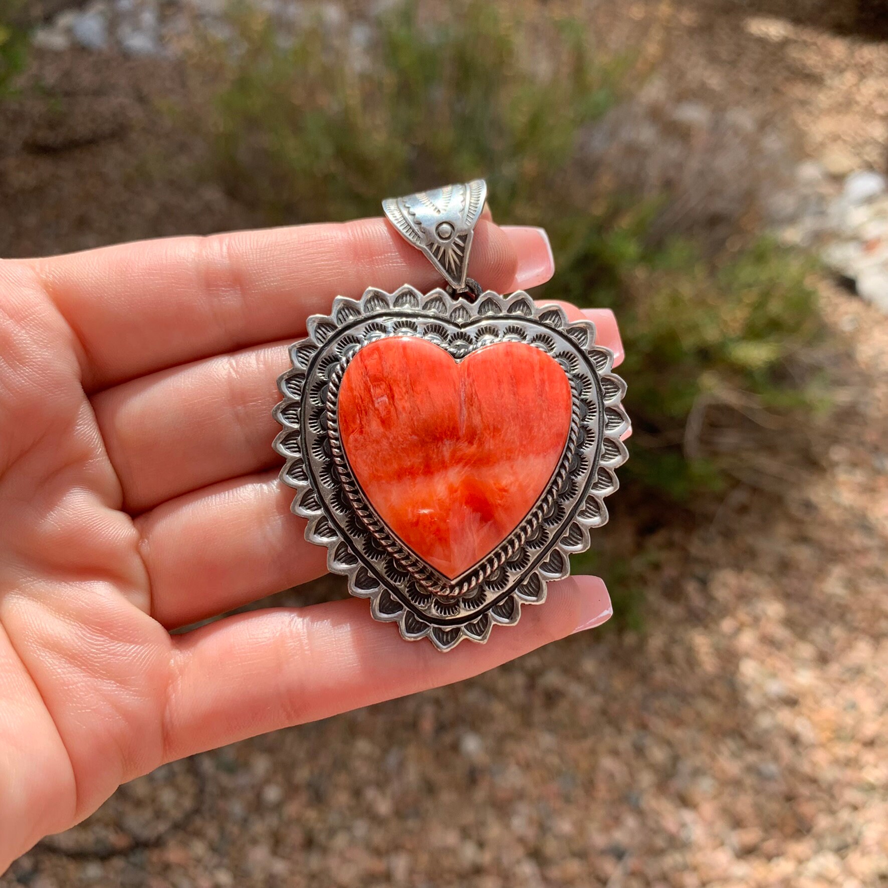 Red Spiny Oyster Shell Sunlight Heart Pendant Handmade by - Etsy