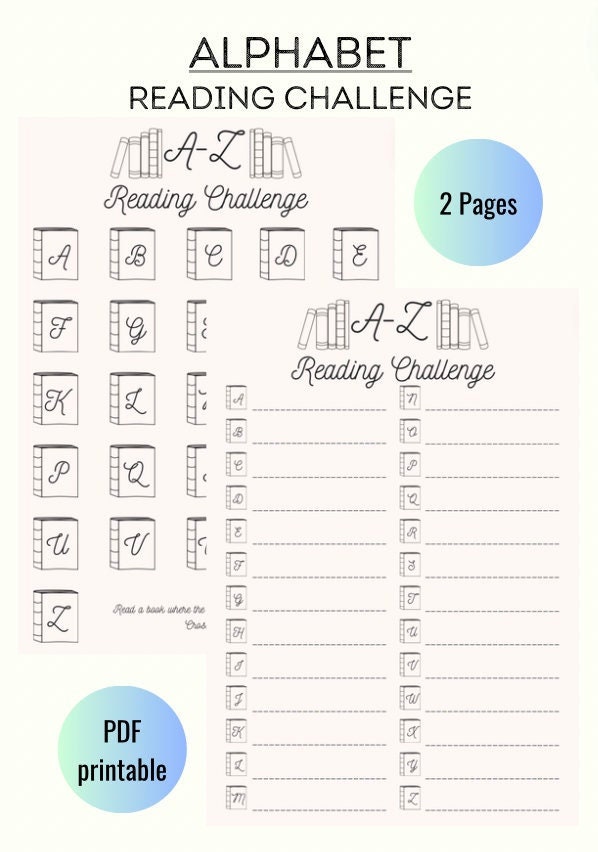 Alphabet Reading Challenge - A-Z Reading Challenge - Printable Journal ...