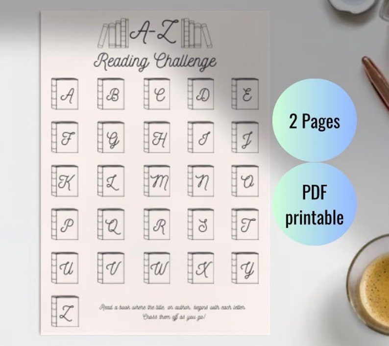 Alphabet Reading Challenge - A-Z Reading Challenge - Printable Journal ...
