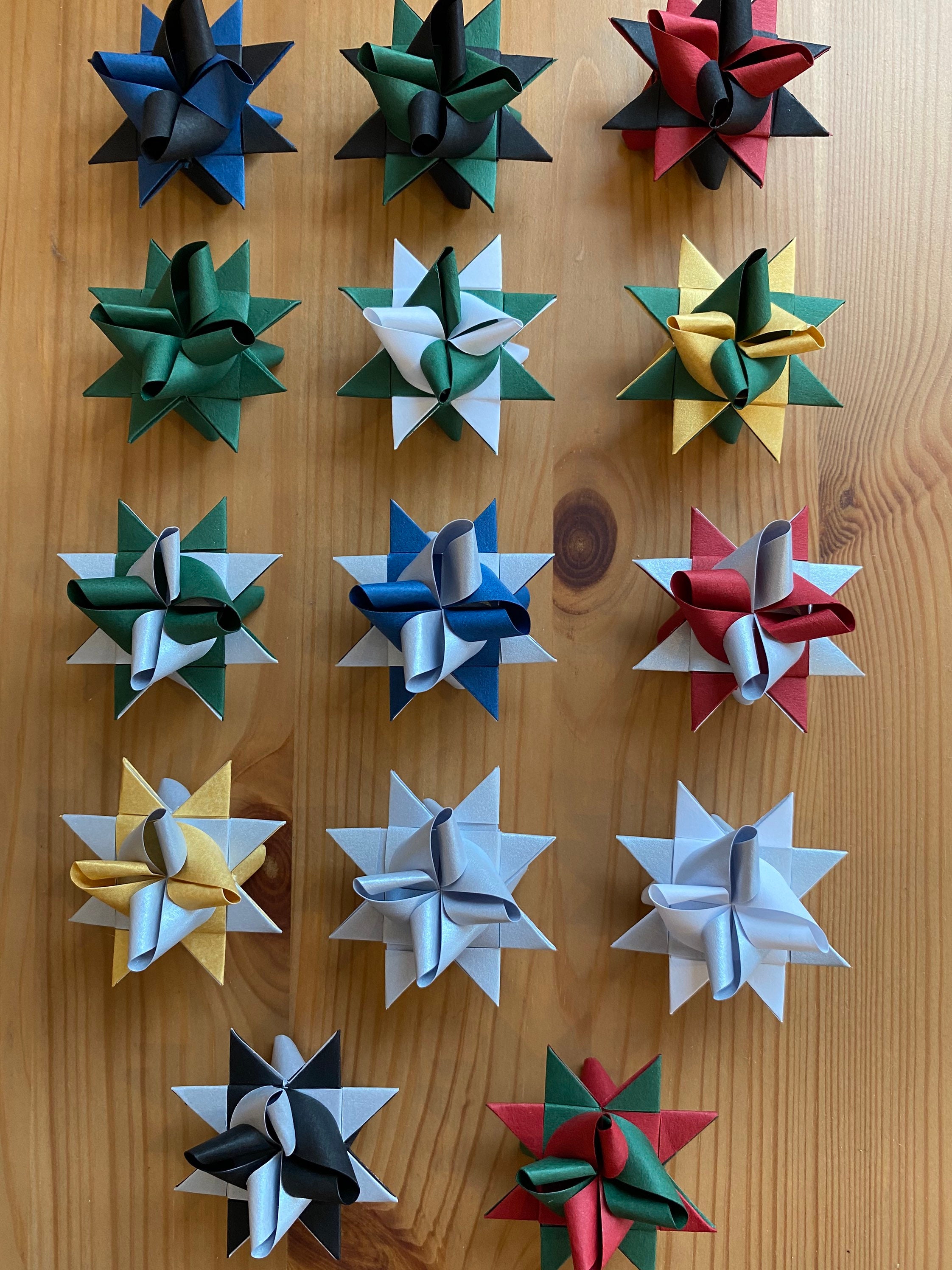 Scandinavian Folded Paper Stars - Premade Pack of 8 Stars - Etsy