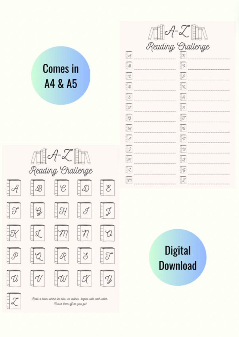 Alphabet Reading Challenge - A-Z Reading Challenge - Printable Journal ...