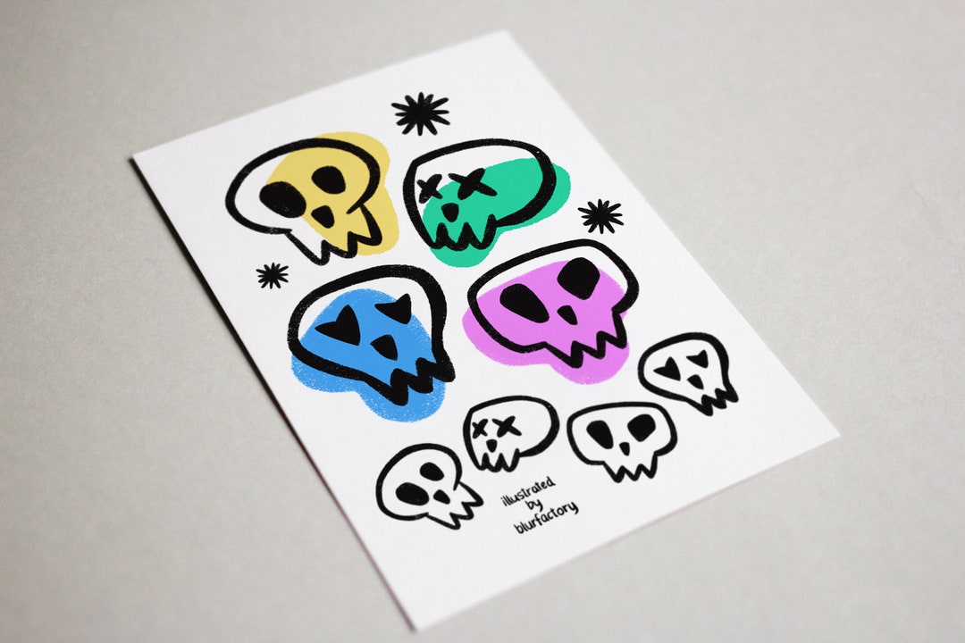 Skulls | Temporary Tattoo | Skin-safe Temporary Tattoo, Gift for Kids ...