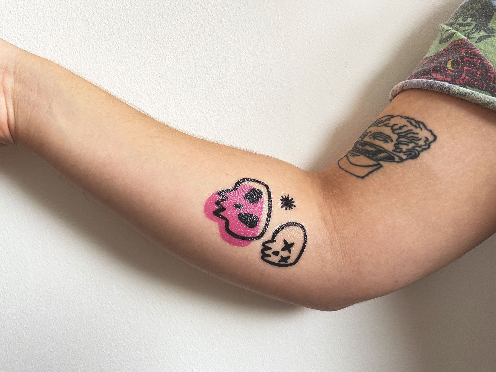 Skulls | Temporary Tattoo | Skin-safe Temporary Tattoo, Gift for Kids ...