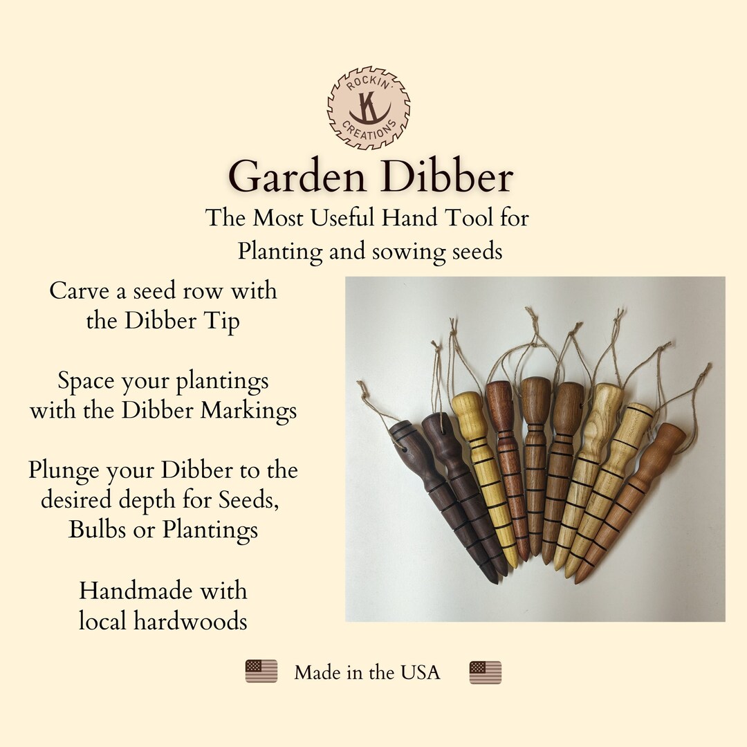 Hand Turned Garden Dibber Dibble Dibbler - Etsy