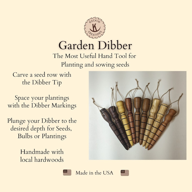 Hand Turned Garden Dibber Dibble Dibbler - Etsy