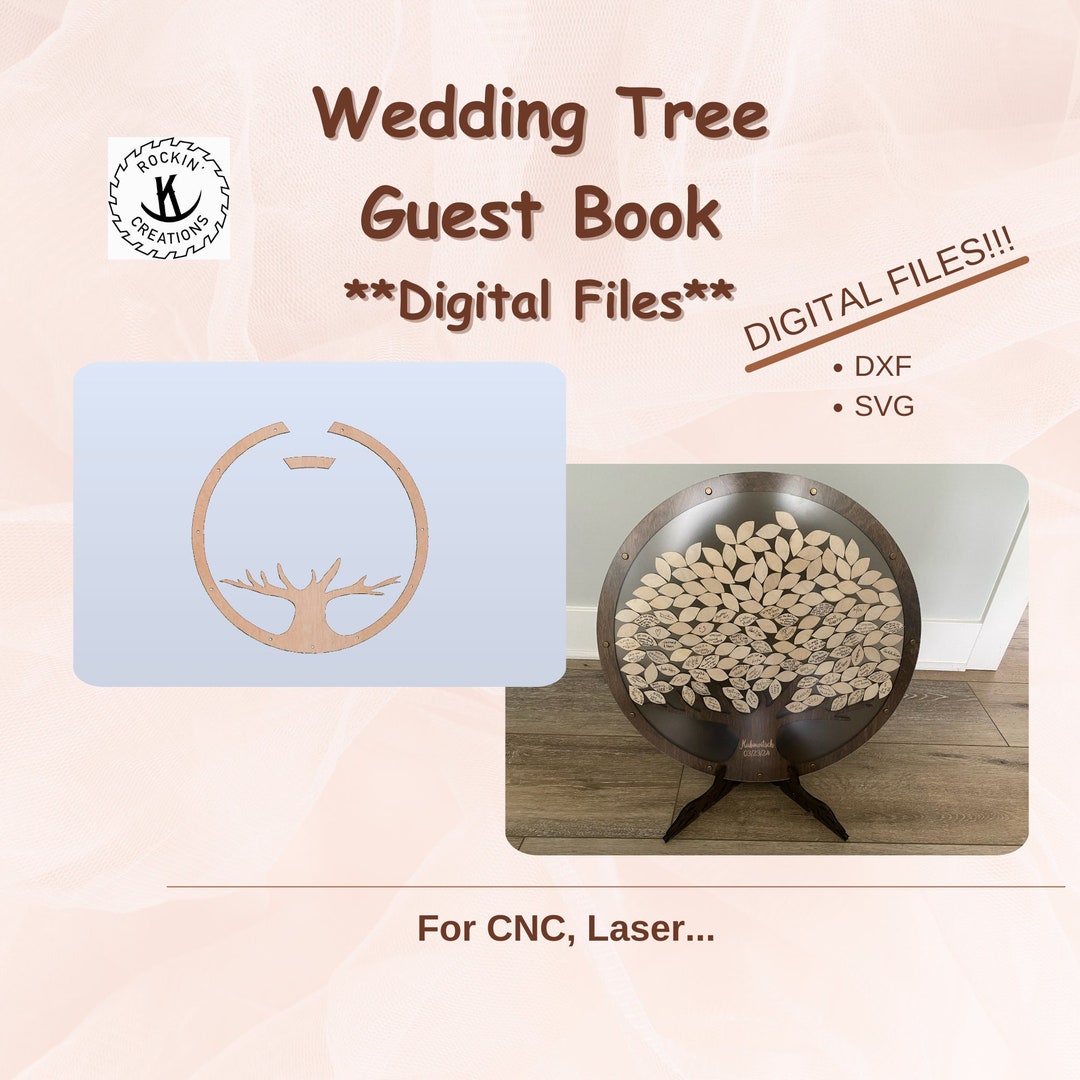Wedding Family Tree Guest Book - DIGITAL FILES for Cnc/laser, Dxf, Svg ...