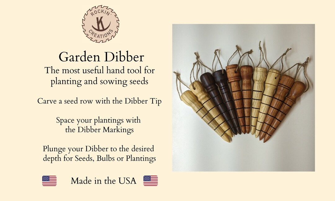 Hand Turned Garden Dibber Dibble Dibbler - Etsy