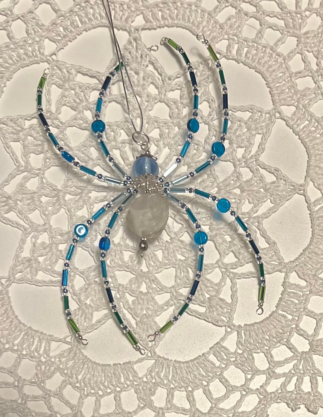 Blue-green Ombre Spider Sun Catcher - Etsy