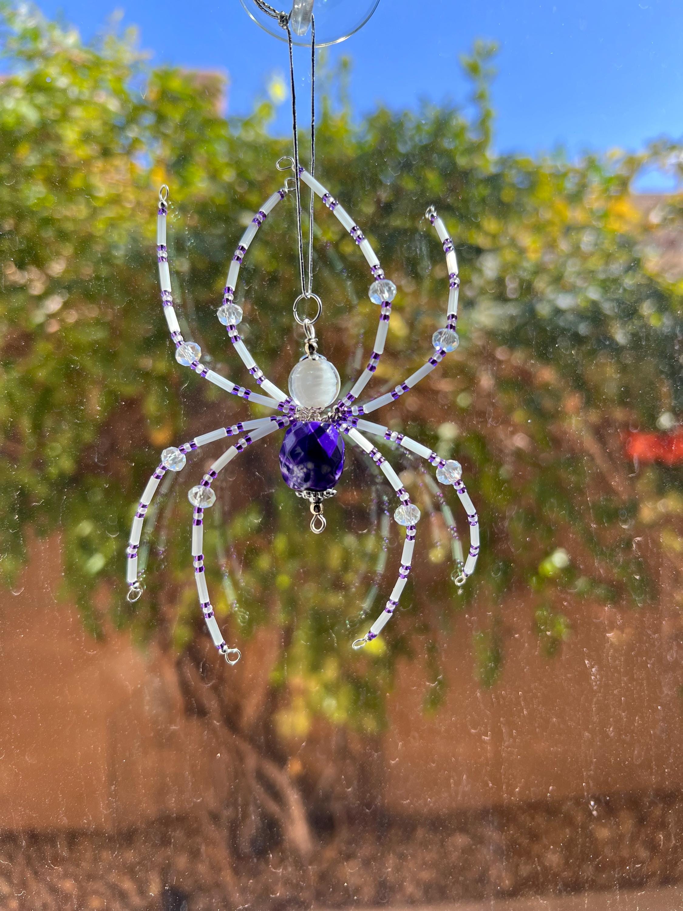 Purple and Satin Spider Sun Catcher - Etsy