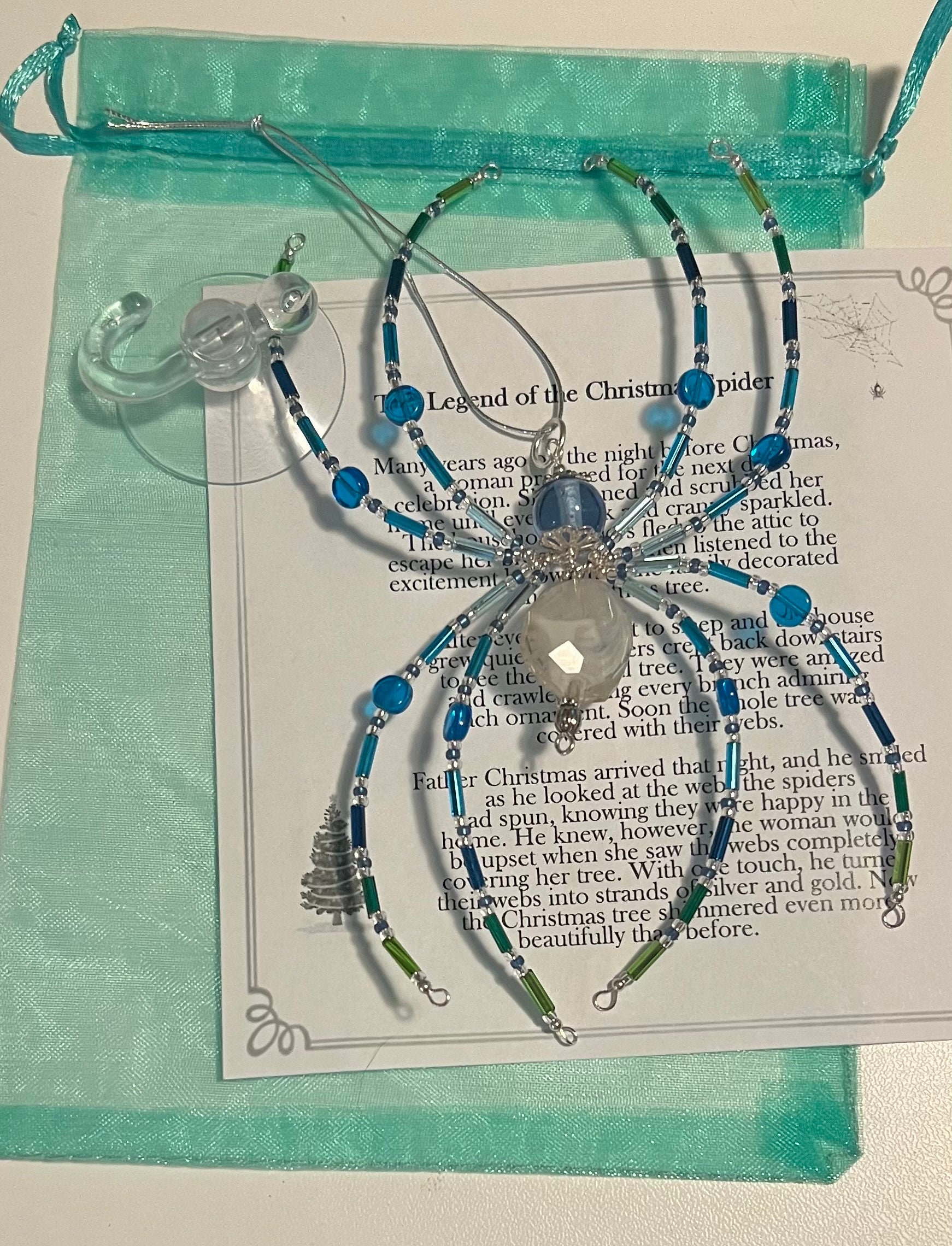 Blue-green Ombre Spider Sun Catcher - Etsy