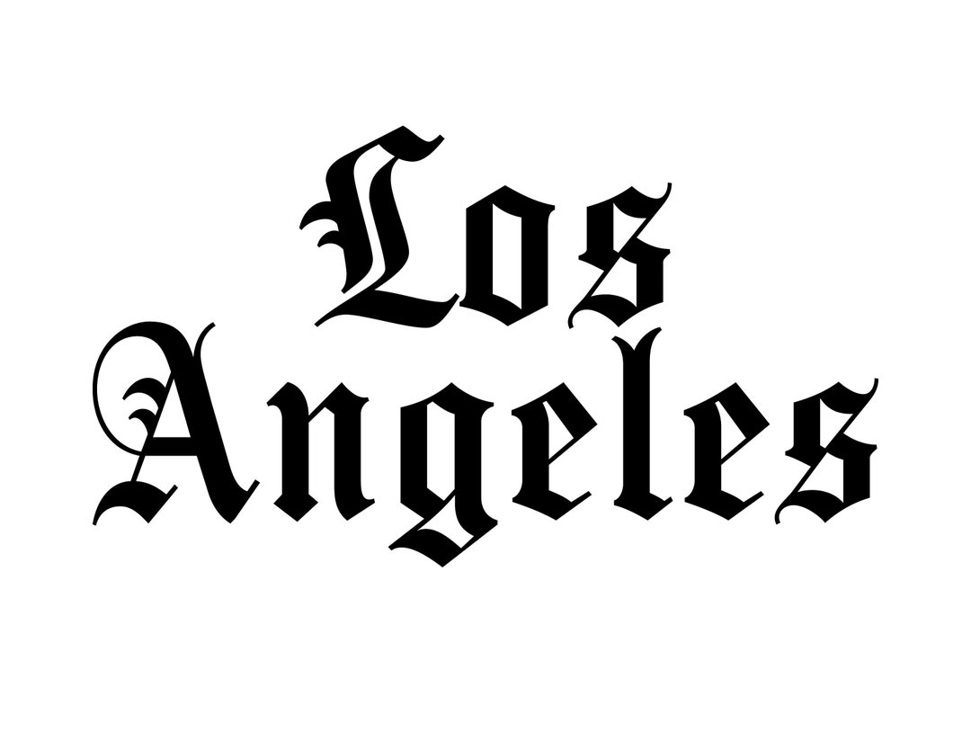 Los Angeles Text Svg Old English Text Old English Svg Los - Etsy