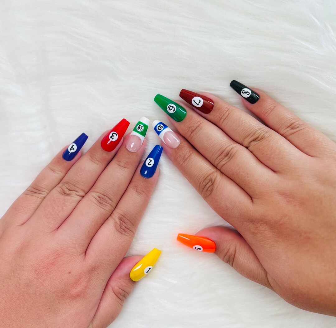 Pool Balls Press on Nails - Etsy