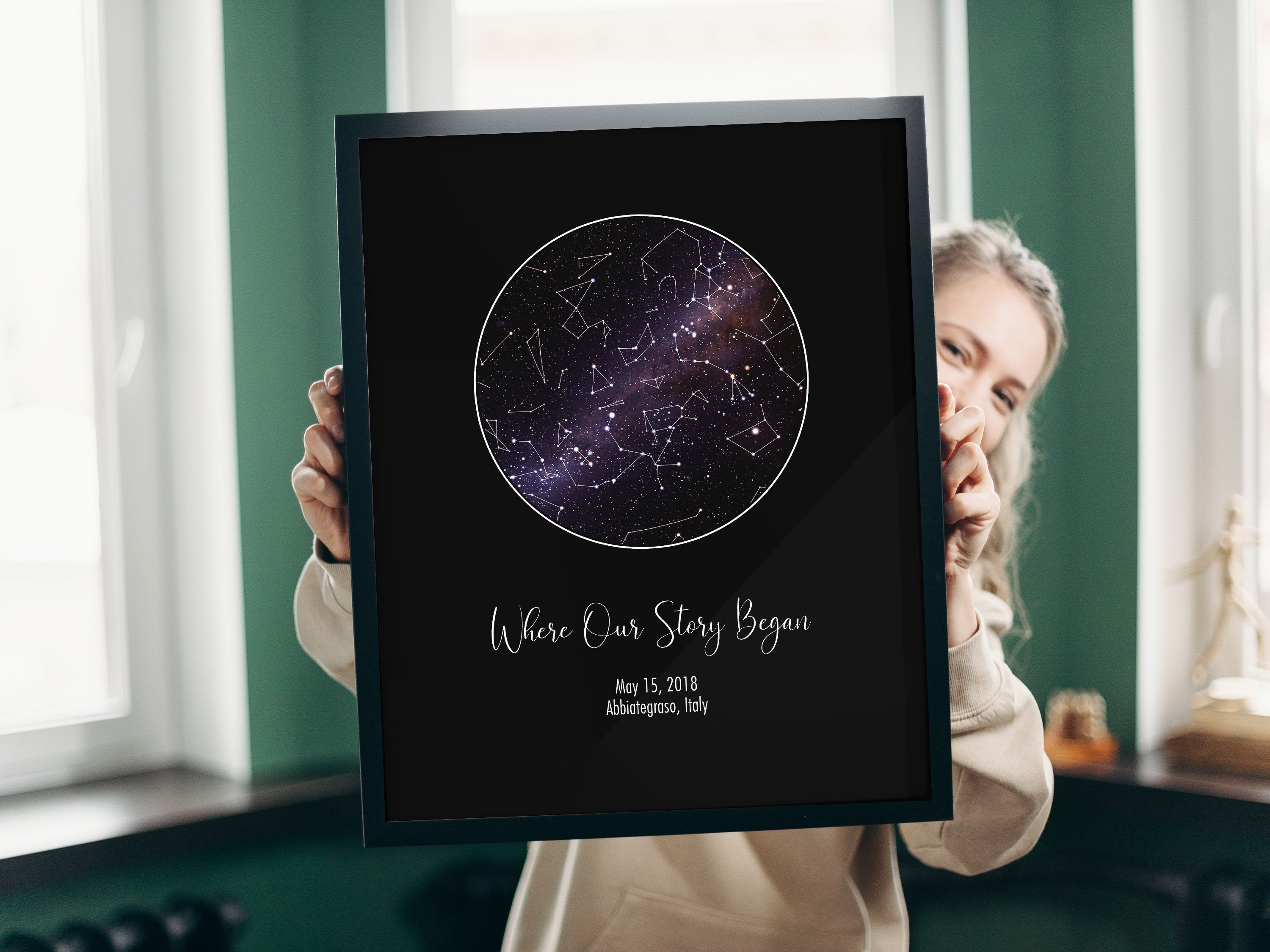 Custom Star Map by Date Night Sky Map Star Chart Print | Etsy