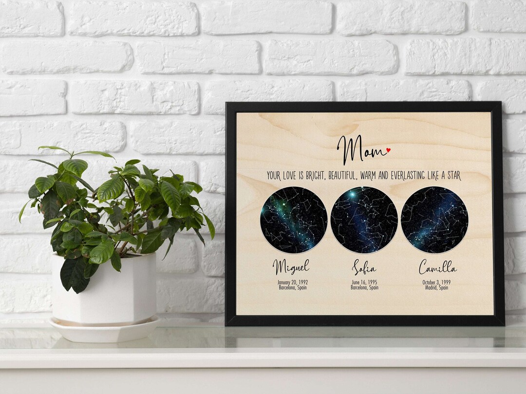 Custom Star Map Frame by Date Night Sky Constellation Print Gift for ...