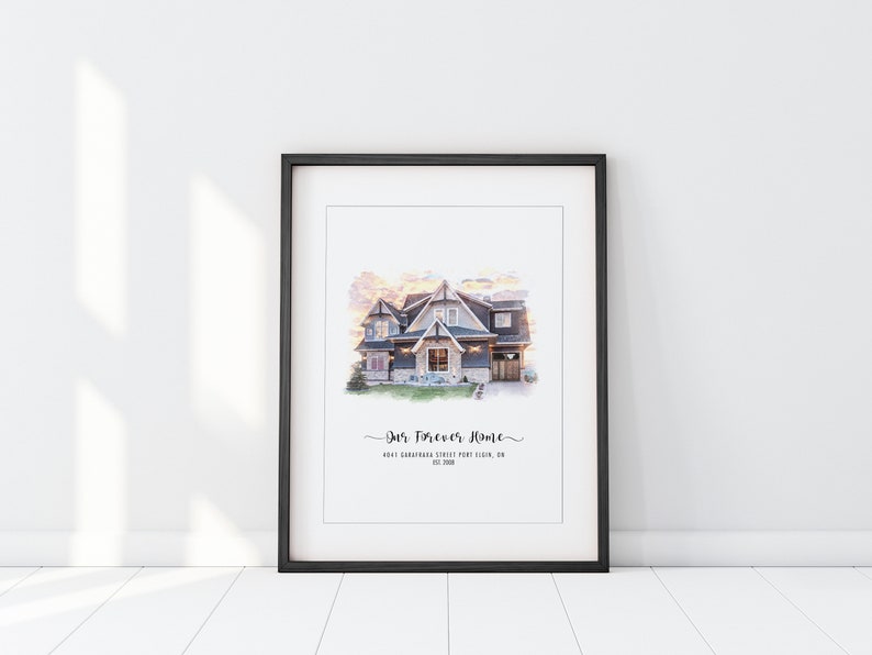Custom Watercolor House Portrait From Photo Home Portrait | Etsy