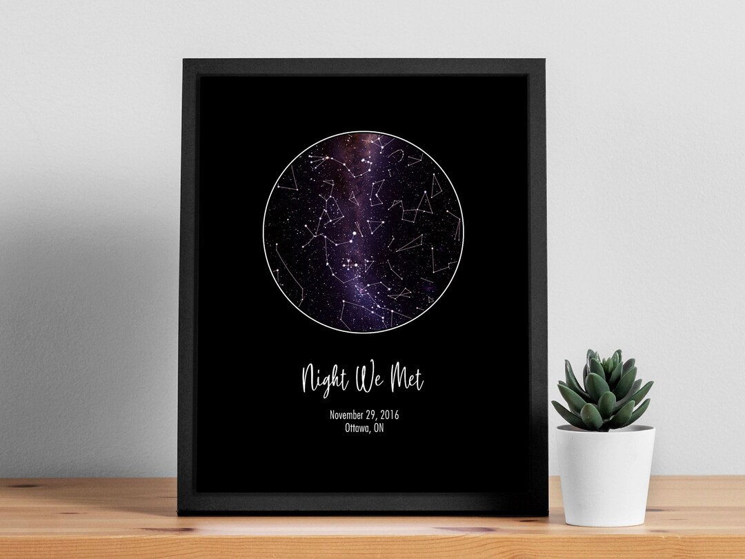 Custom Star Map, Night Sky, Personalized Wedding Gift for Couple ...