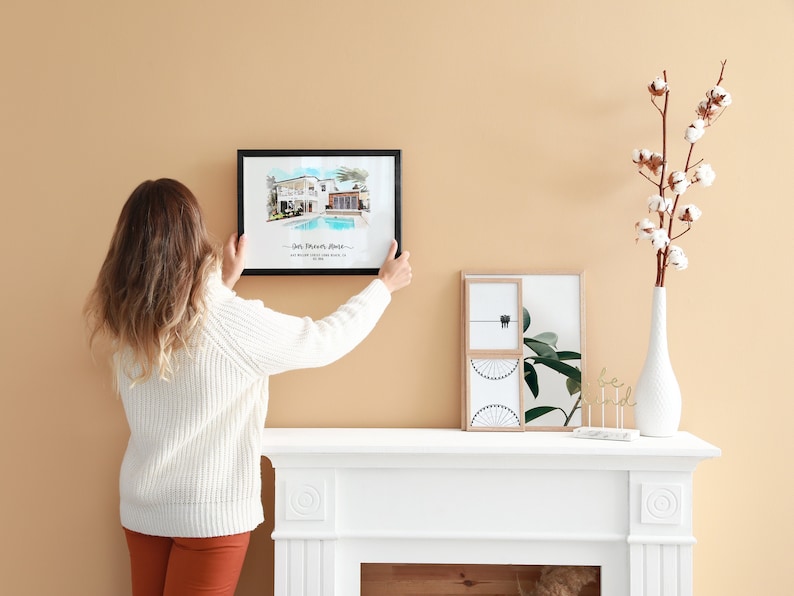 Custom Watercolor House Portrait From Photo Home Portrait | Etsy