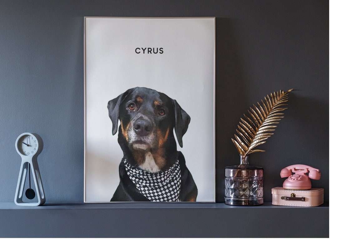 Custom Pet Portrait Custom Dog Portrait Pet Personalized Gifts for Mom ...