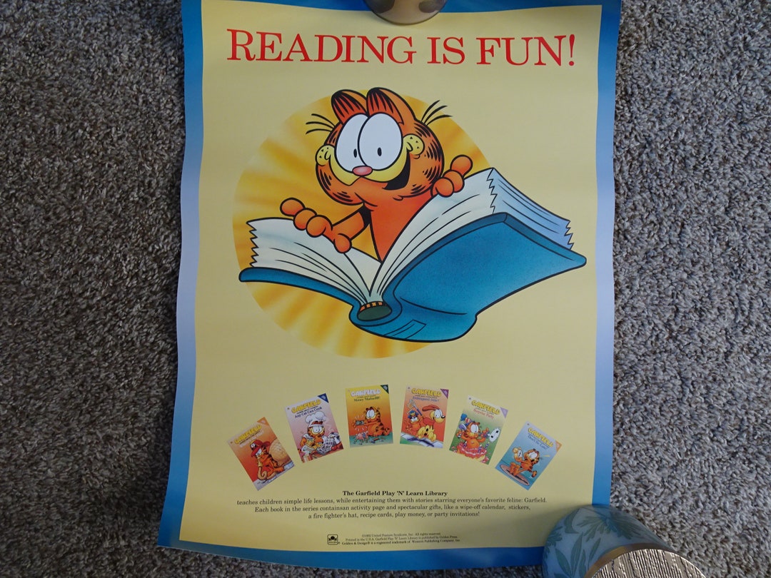 Garfield Reading is Fun! Poster- New! - Etsy