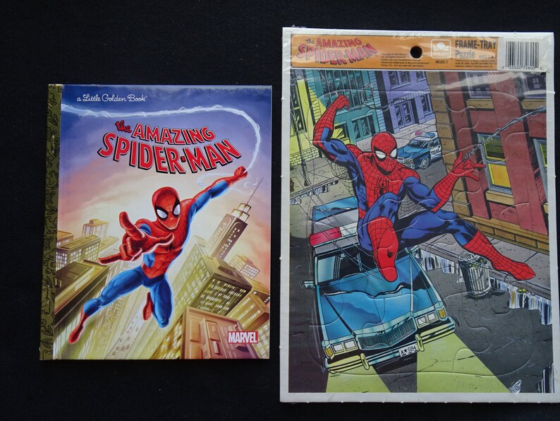 Spider-man Little Golden Book and Frame Tray Puzzle! - Etsy