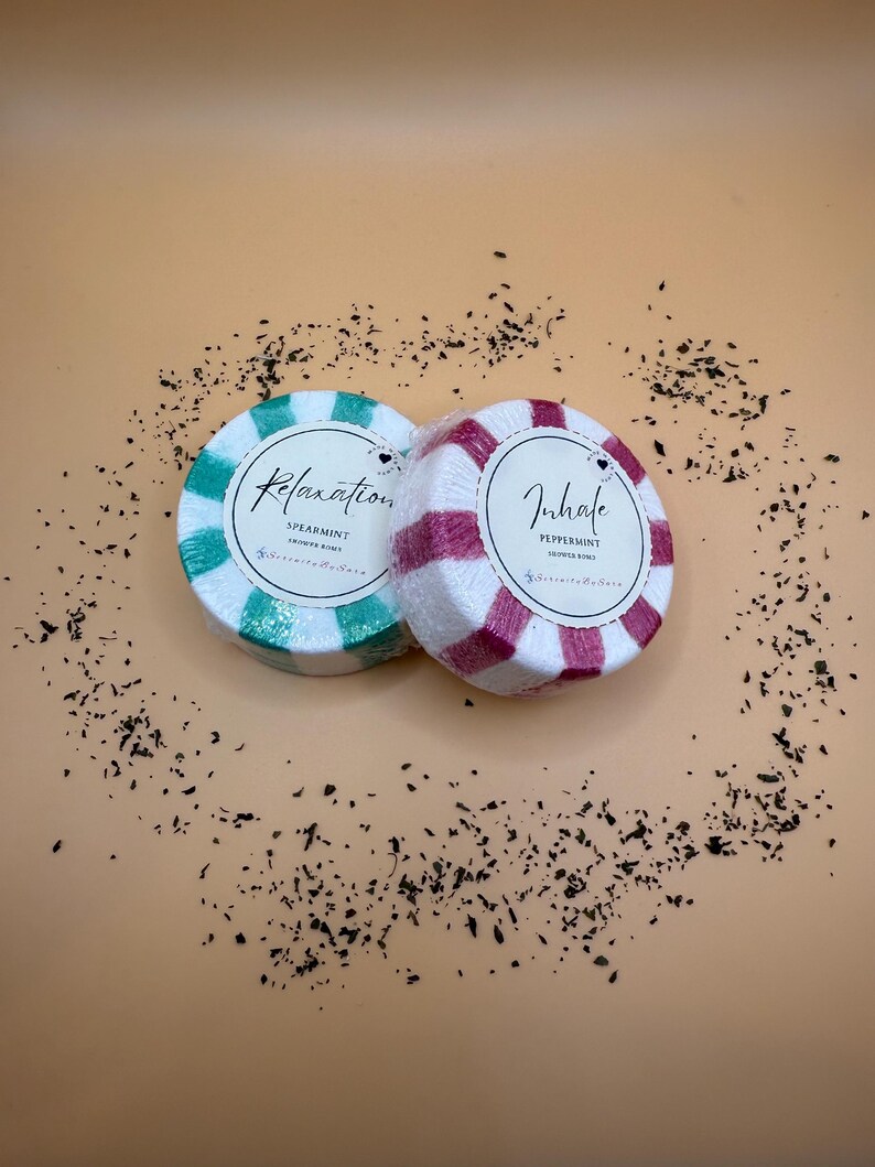Peppermint and Spearmint Candy Shower Bomb, Aromatherapy Shower Bombs ...