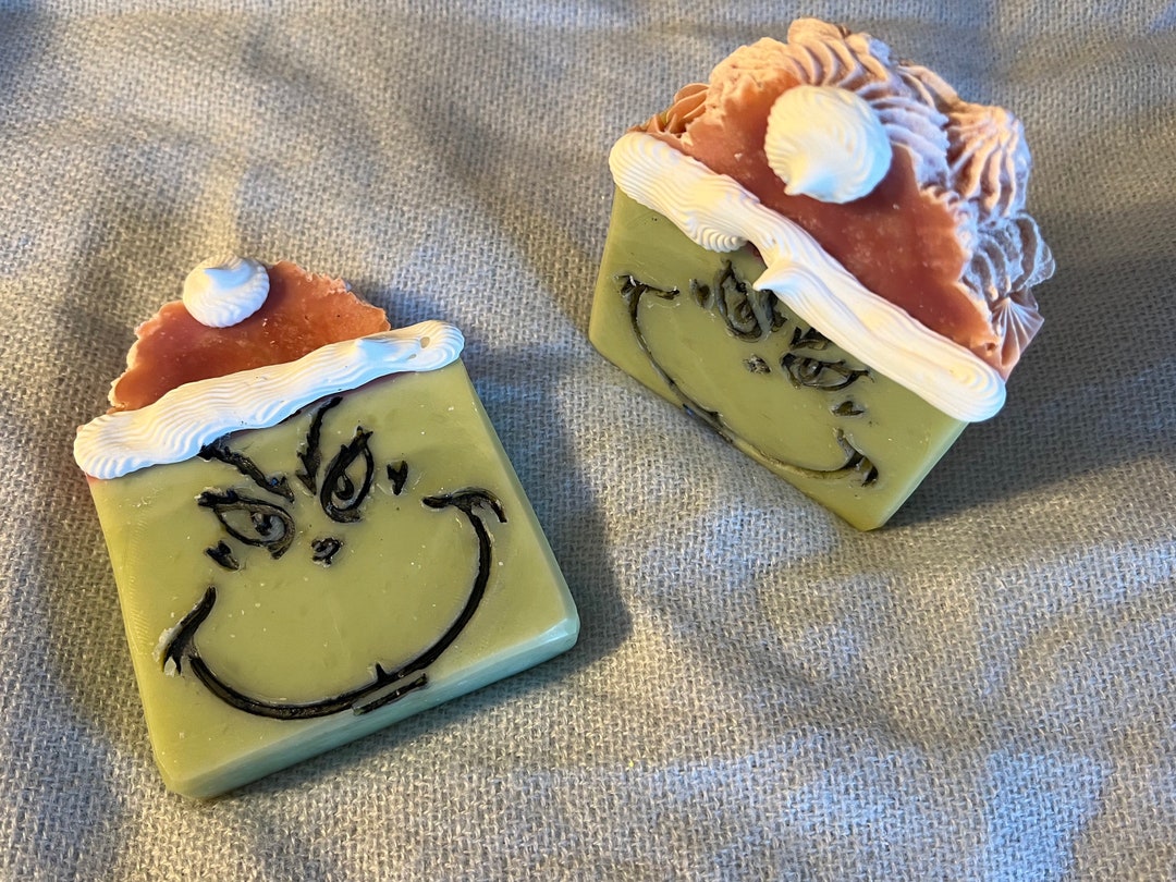 Grinch Soap, Christmas Soap, Holiday Soap, Bathroom Decor, Cranberry ...