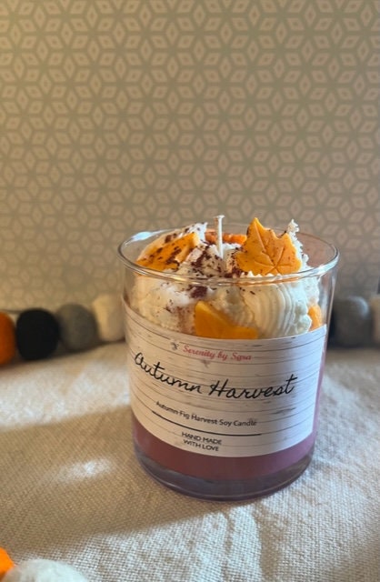 Autumn Fig Aromatherapy Candle, Whipped Wax. Fall Candle, Piped Candle ...