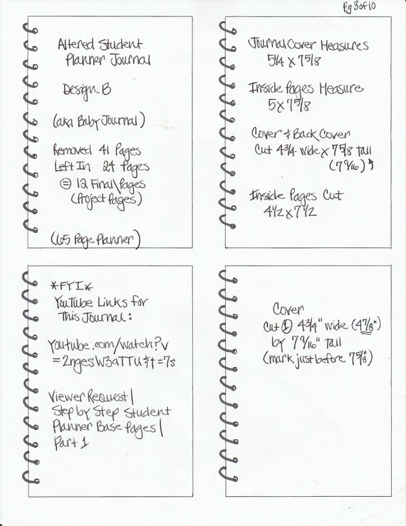 Altered Student Planner dollar Tree Templates Design B - Etsy