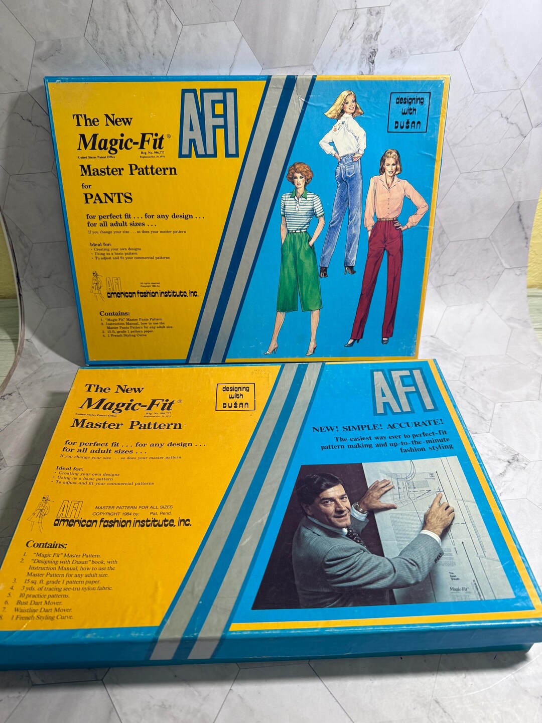 2 Vintage Sewing Patterns AFI Magic Fit Master Patterns Pants Designing ...