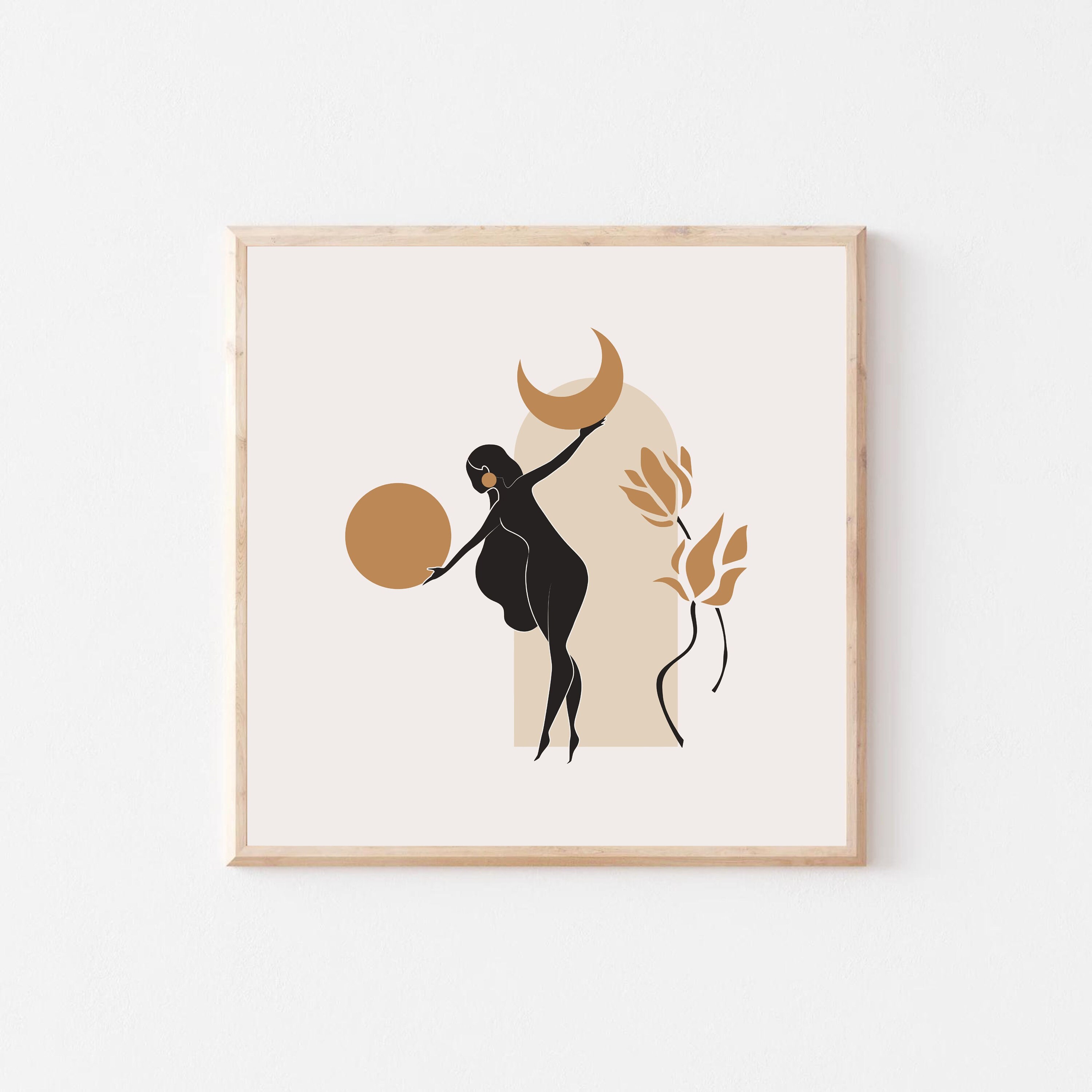 Balance Divine Feminine Printable Wall Art Moon Goddess - Etsy