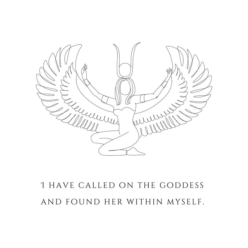 Egyptian Goddess Line Art Print: Divine Feminine Bohemian Decor (PDF ...