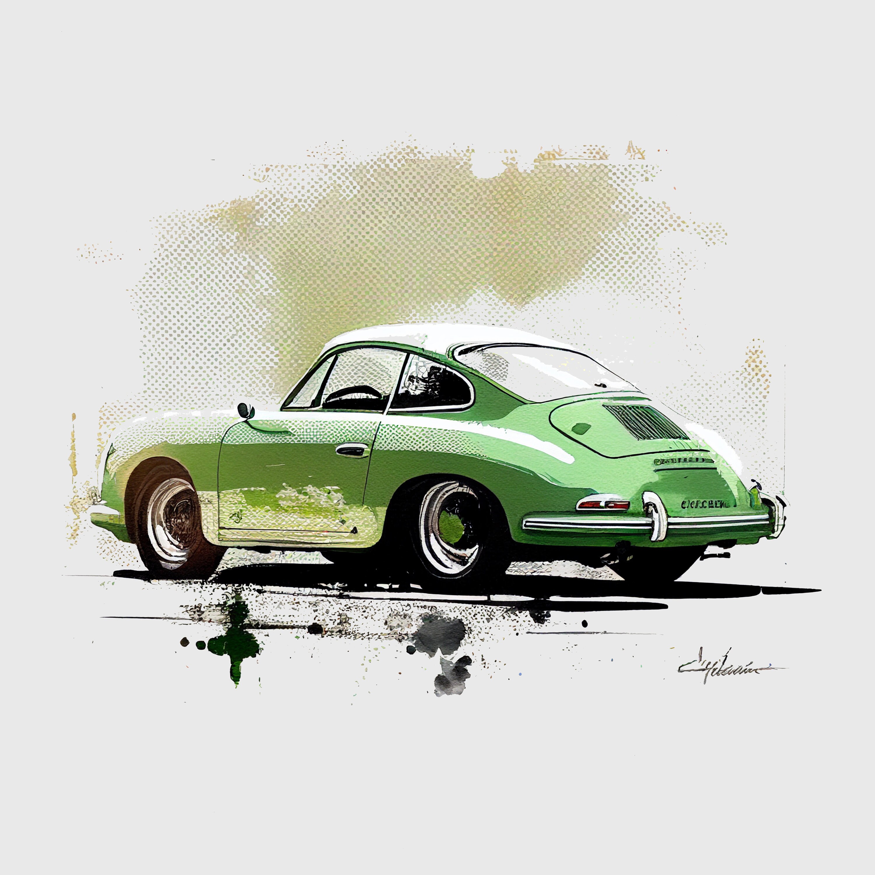 1960 Porsche 911 Classic Car. Instant Download Wall Art Prints Race Car ...