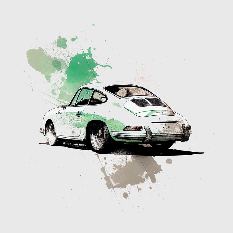 1960 Porsche 911 Classic Car. Instant Download Wall Art Prints Race Car ...