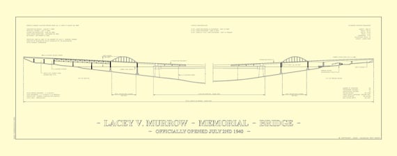 Lacey V. Murrow Memorial Bridge Architectural Print - Etsy