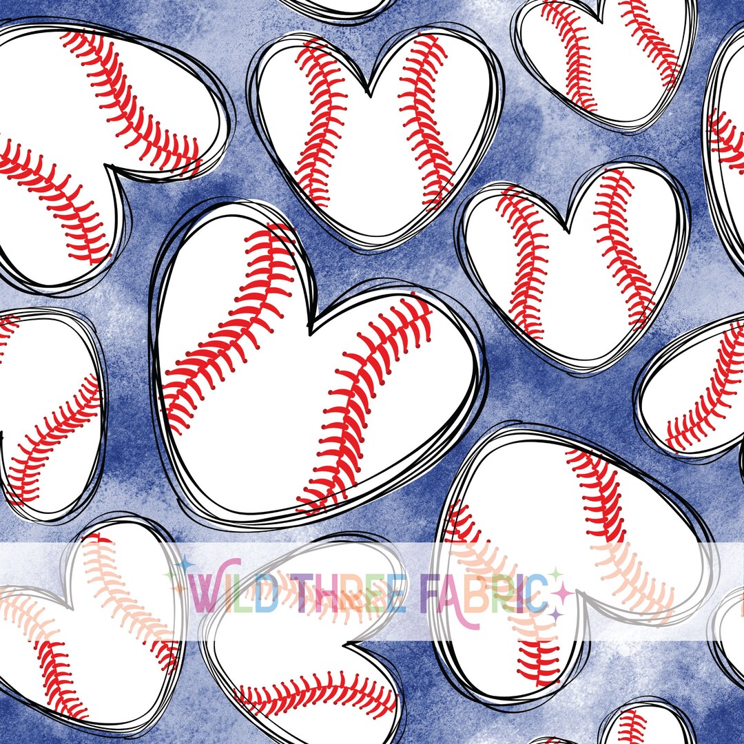 Baseball Seamless Digital File Baseball Hearts Seamless Digital File ...