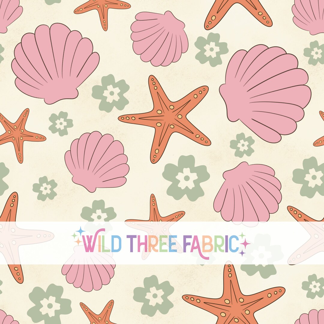 Shells and Starfish Seamless Digital File Summer Seamless Digital File ...